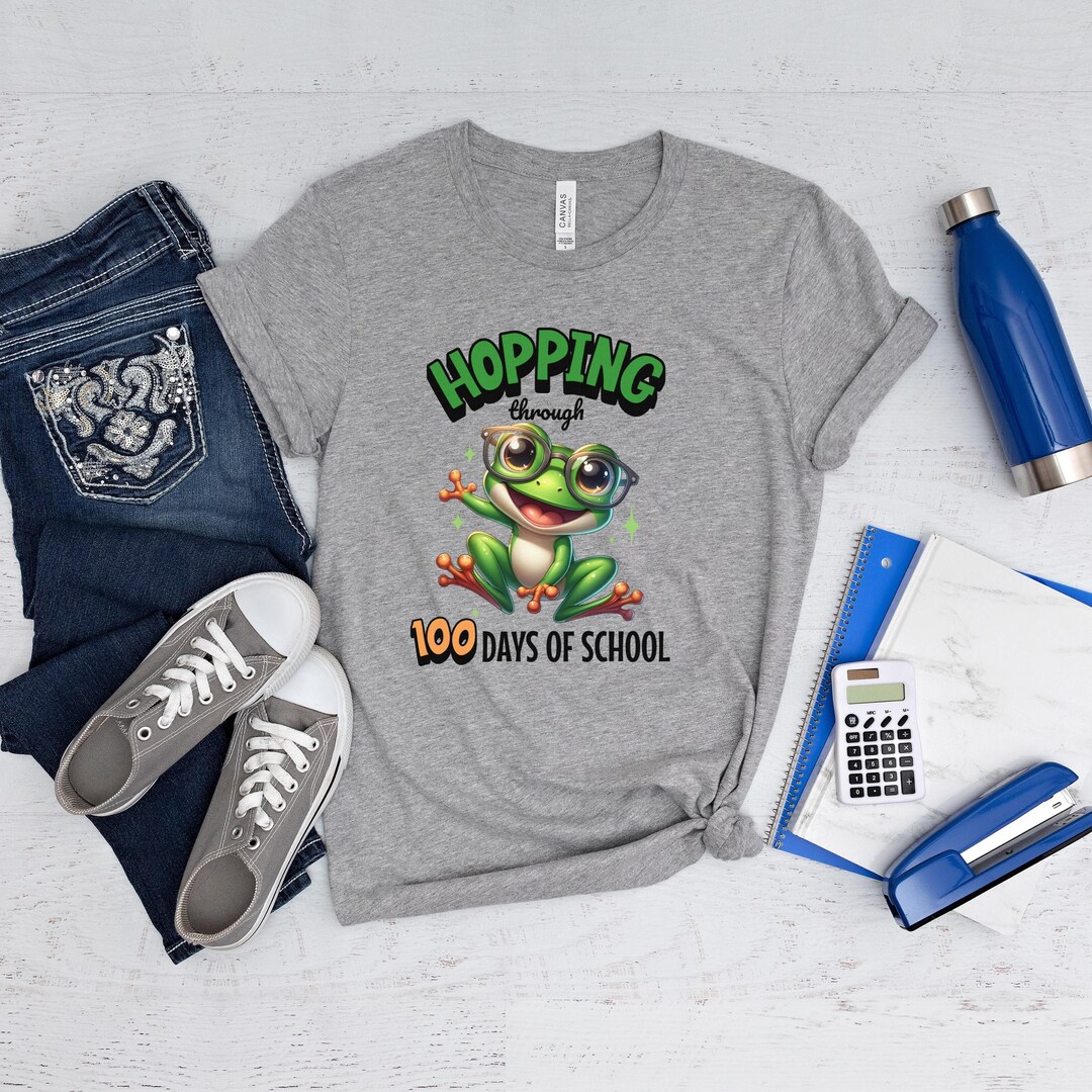 100 Days of School Frog T-shirt, Funny 100th Day Shirt, Teacher Student ...