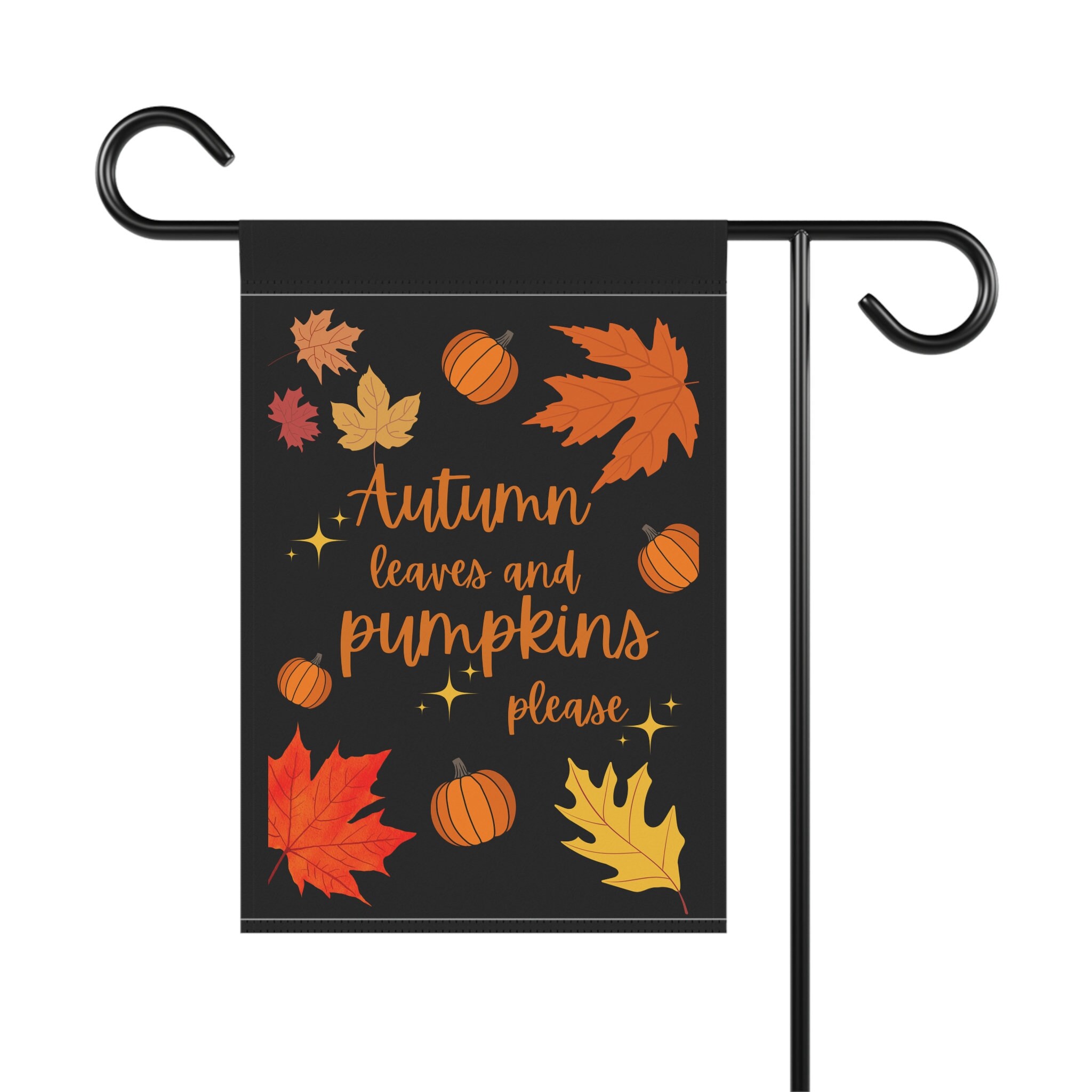 Autumn Leaves and Pumpkins Please House Banner Cute Fall Garden Flag ...