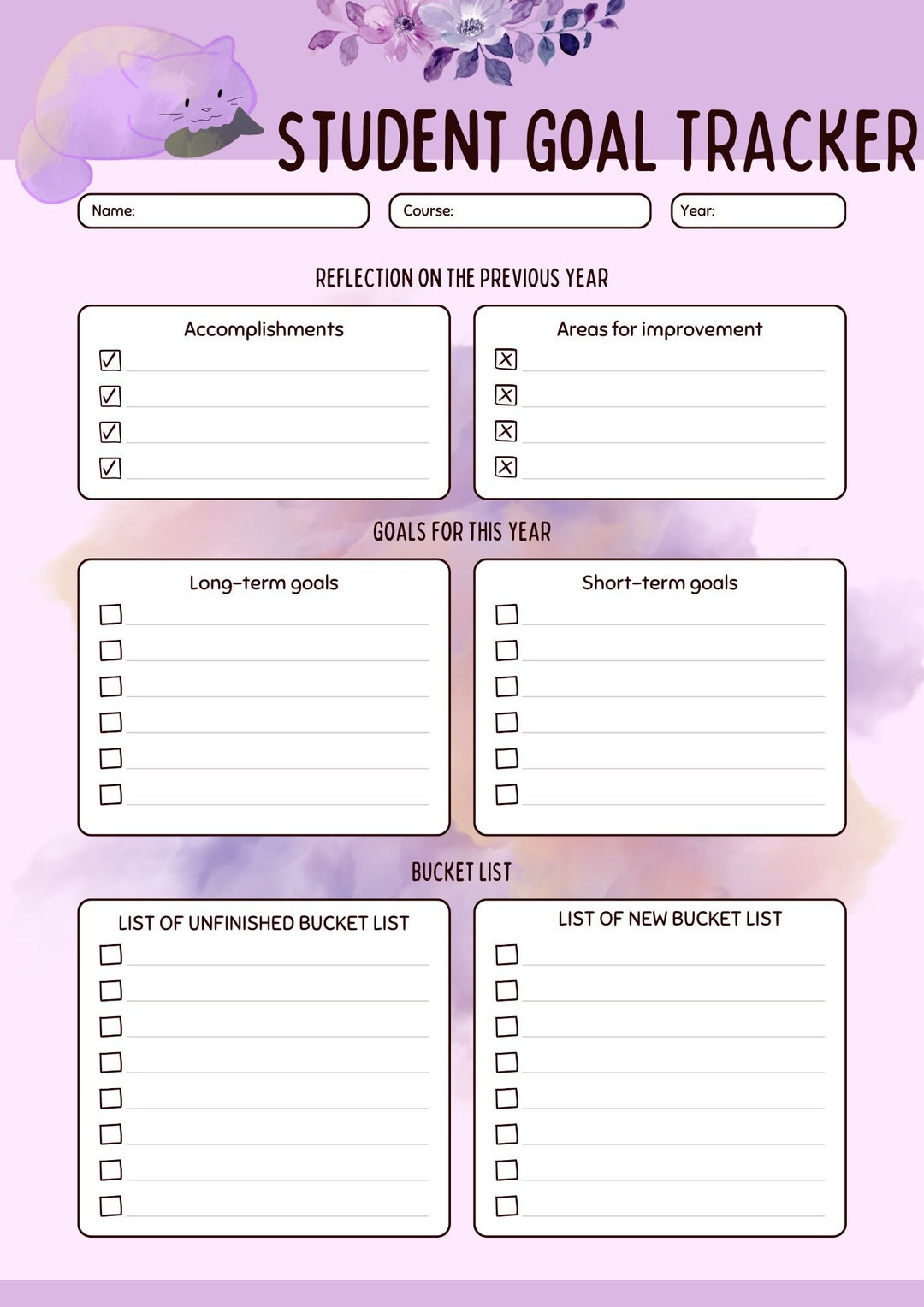 Student Goal Tracker - Etsy