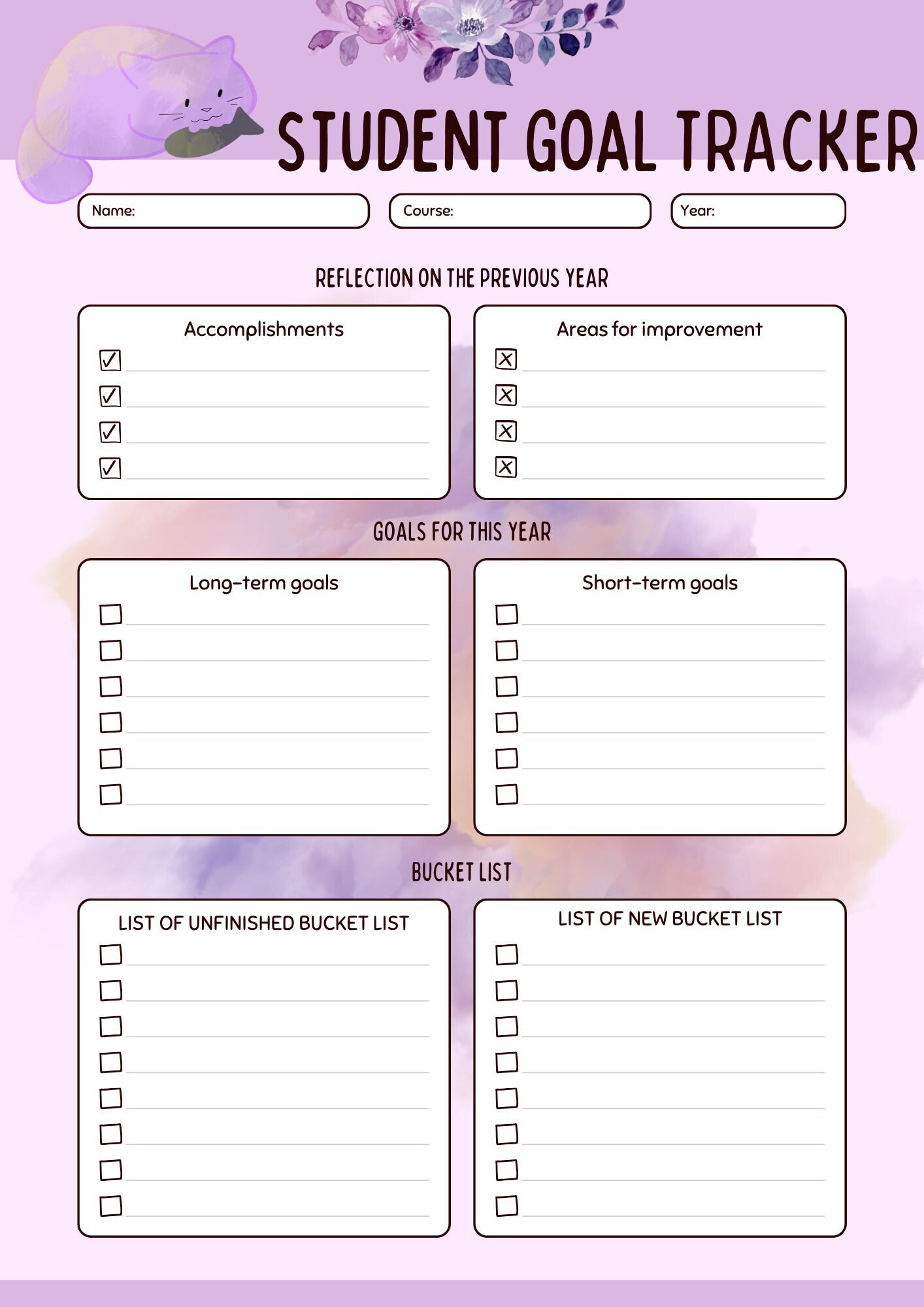 Student Goal Tracker - Etsy