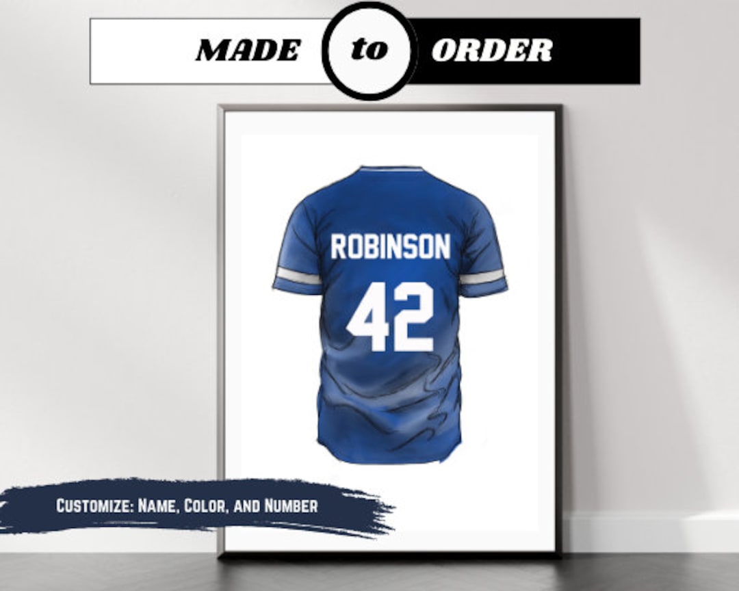 Custom Baseball Jersey Print, Custom Name, Baseball Print, Nursery Art ...