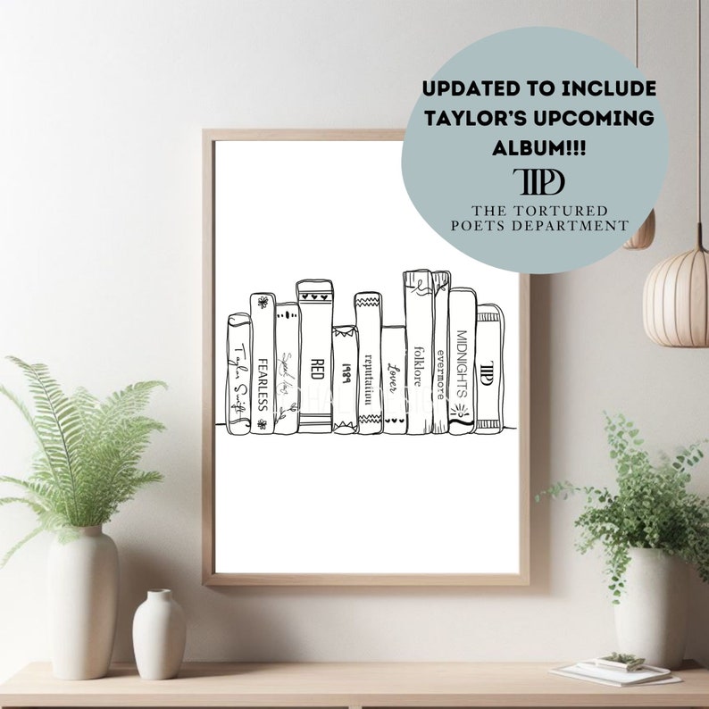 Albums as Books Print, Trendy Aesthetic Print, Taylor Swift Art, Taylor ...