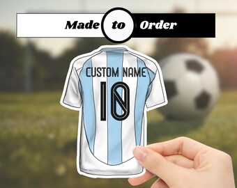 Personalized Soccer Jersey Sticker - Hand Drawn, Custom Name Jersey ...