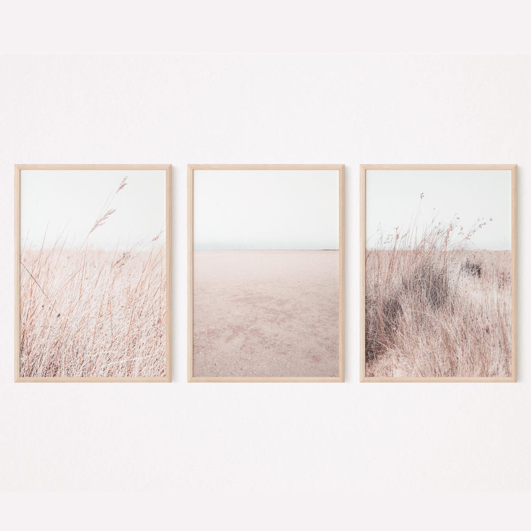 Printable Neutral Beach Grass Photography Pampas Print Set of 3 Neutral ...