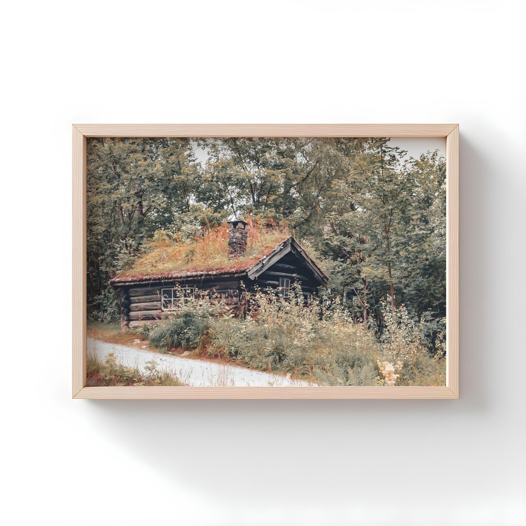 Printable Photo of a Rural Cabin in Norway Cabin in the Woods Print ...
