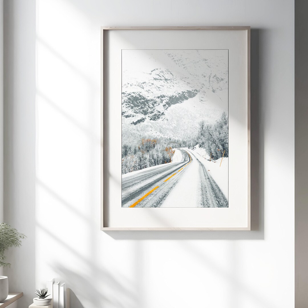 Winter Wall Art Snow Covered Trees Mountain Photo Print Modern Wallart ...