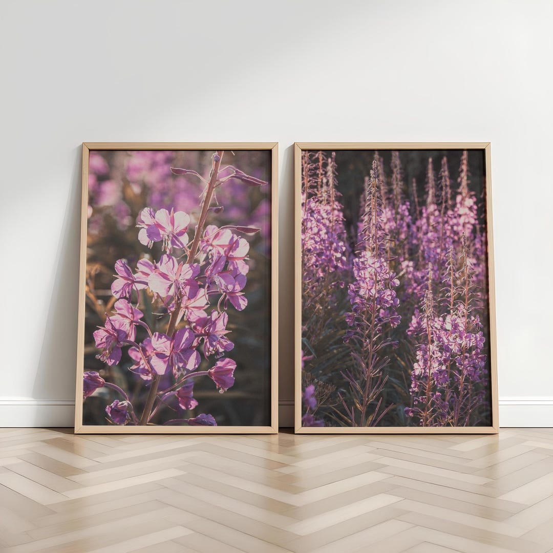 Fireweed Print Set of 2 Printable Pink Wildflower Photo Nature Print ...