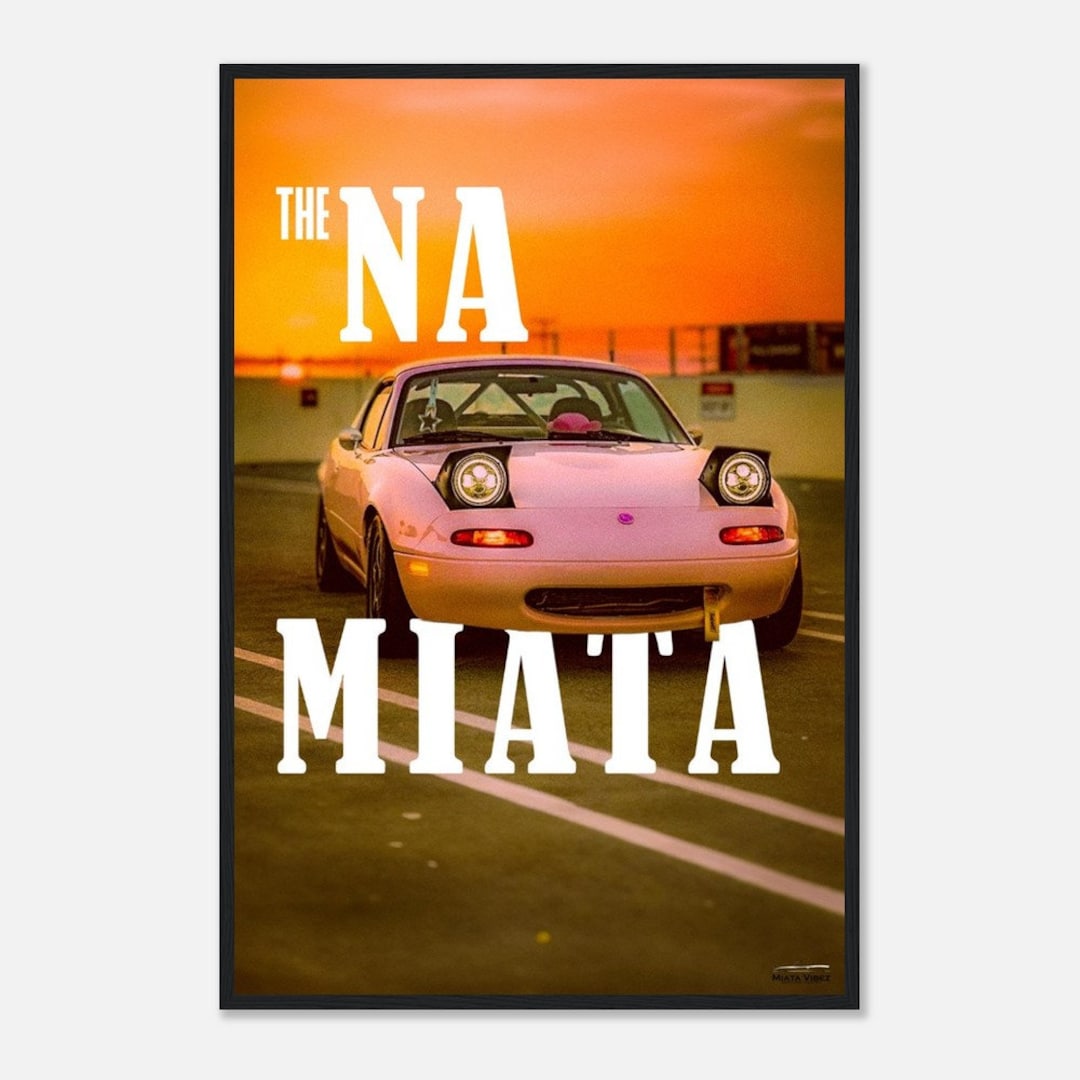 Pink NA Miata Paper Wooden Framed Poster - Etsy