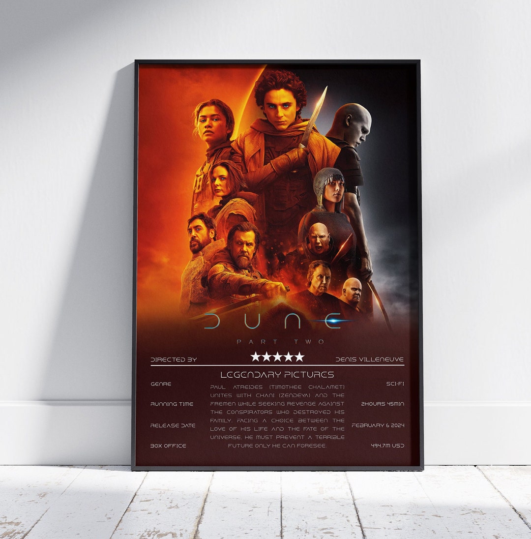 Dune Poster Dune Part Two Movie Poster, Gloss Paper Size A0, A1, A2, A3 ...