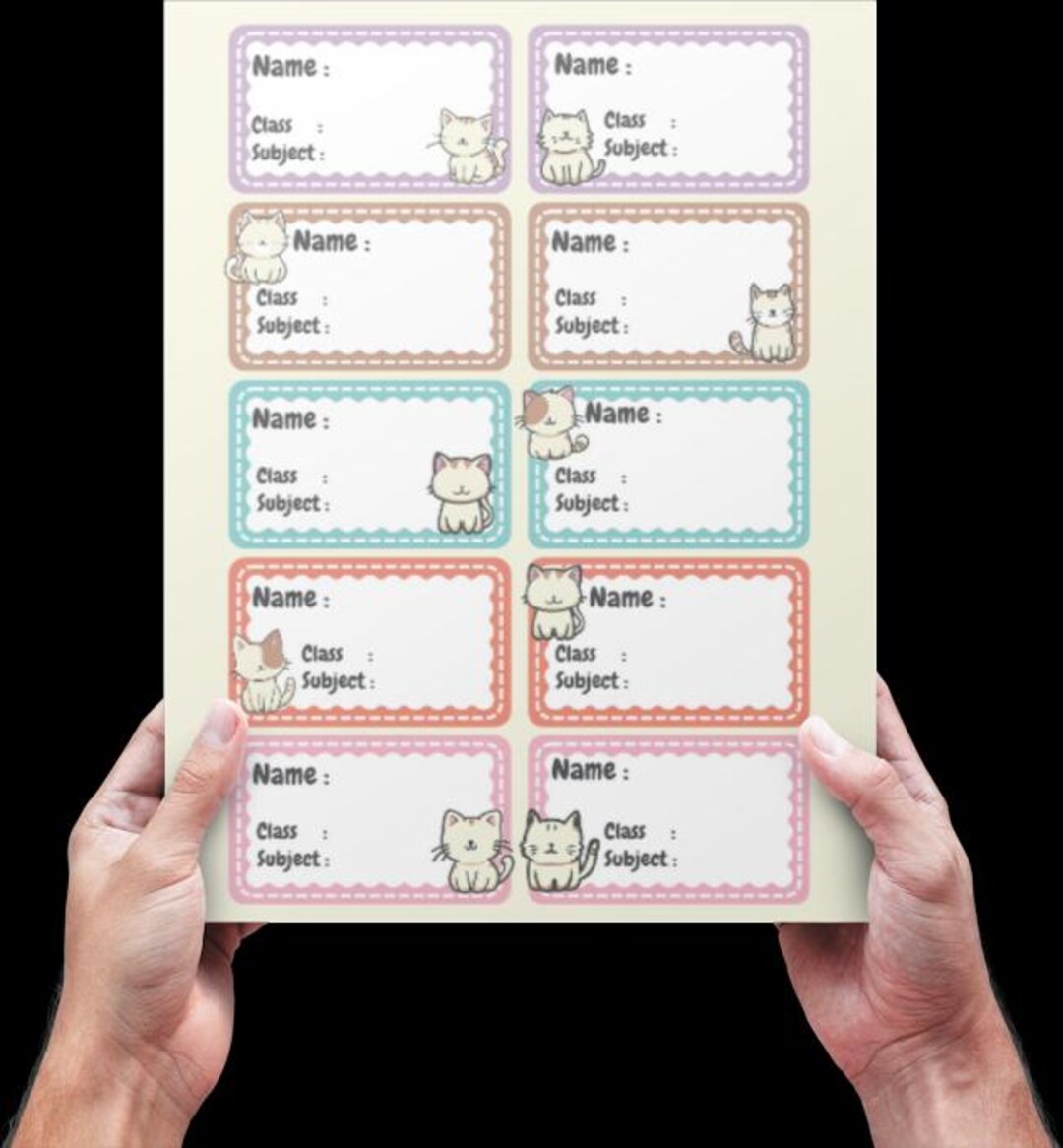 10 Name Labels for Notebooks Back to School Printable PDF - Etsy