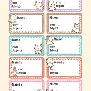 10 Name Labels for Notebooks Back to School Printable PDF - Etsy