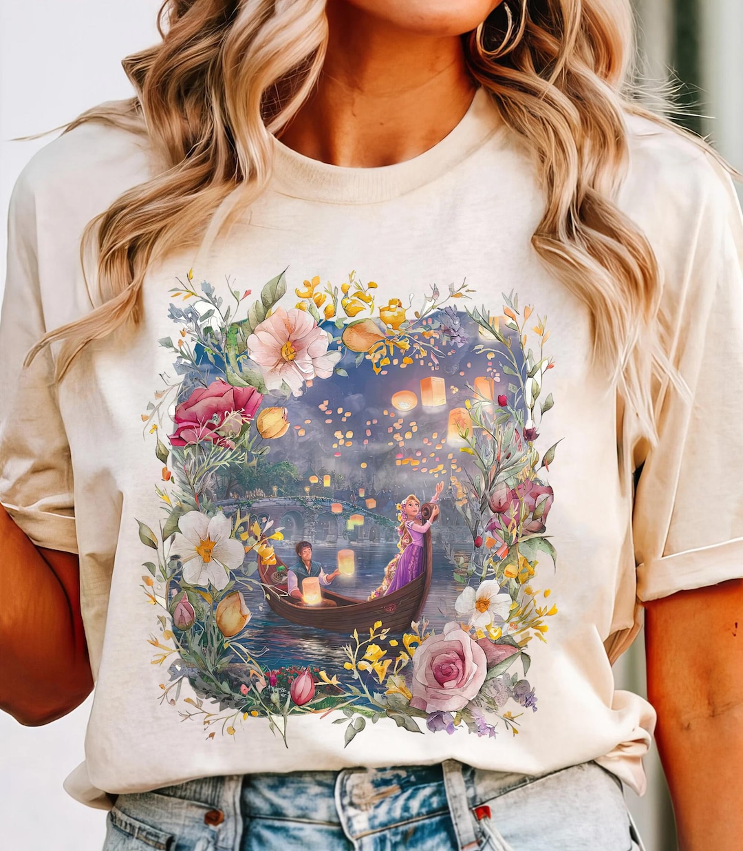 Vintage Disney Tangled Rapunzel Floral Shirt, Disney Princess Rapunzel ...