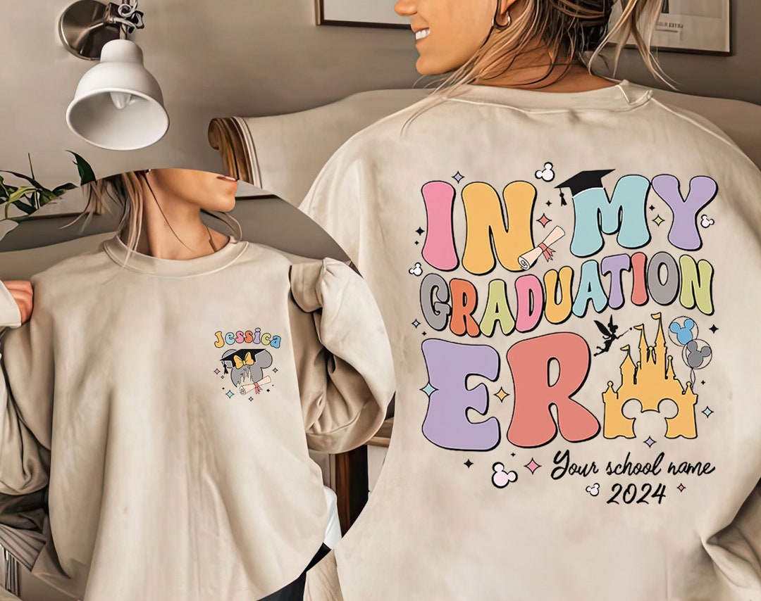 Two-sided Custom Name in My Graduation Era Disney Shirt, School Mickey ...