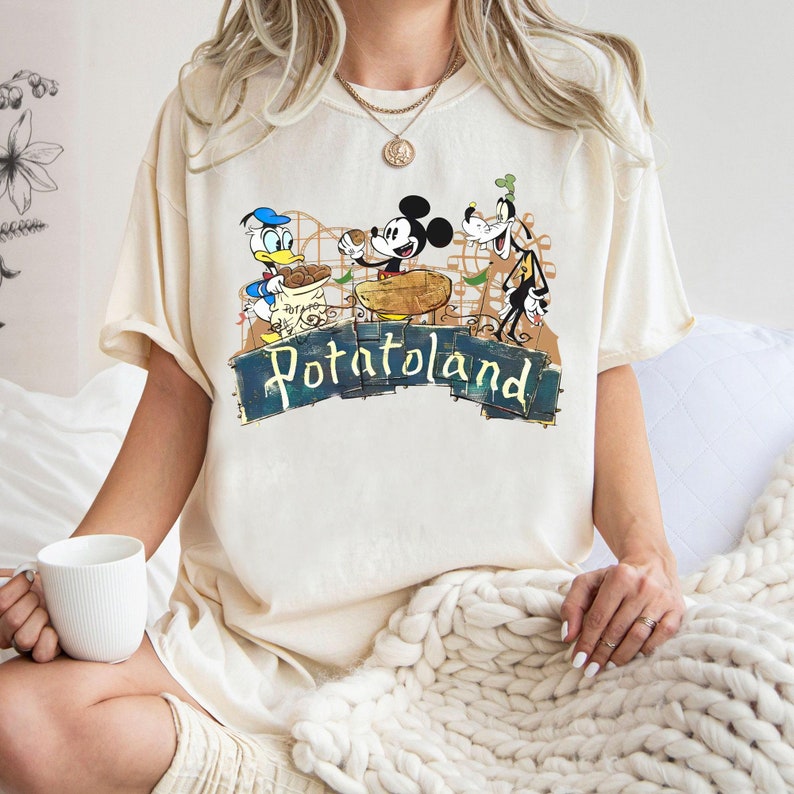 Disney Mickey Goofy Donald Welcome to Potatoland Shirt, Vintage Mickey ...