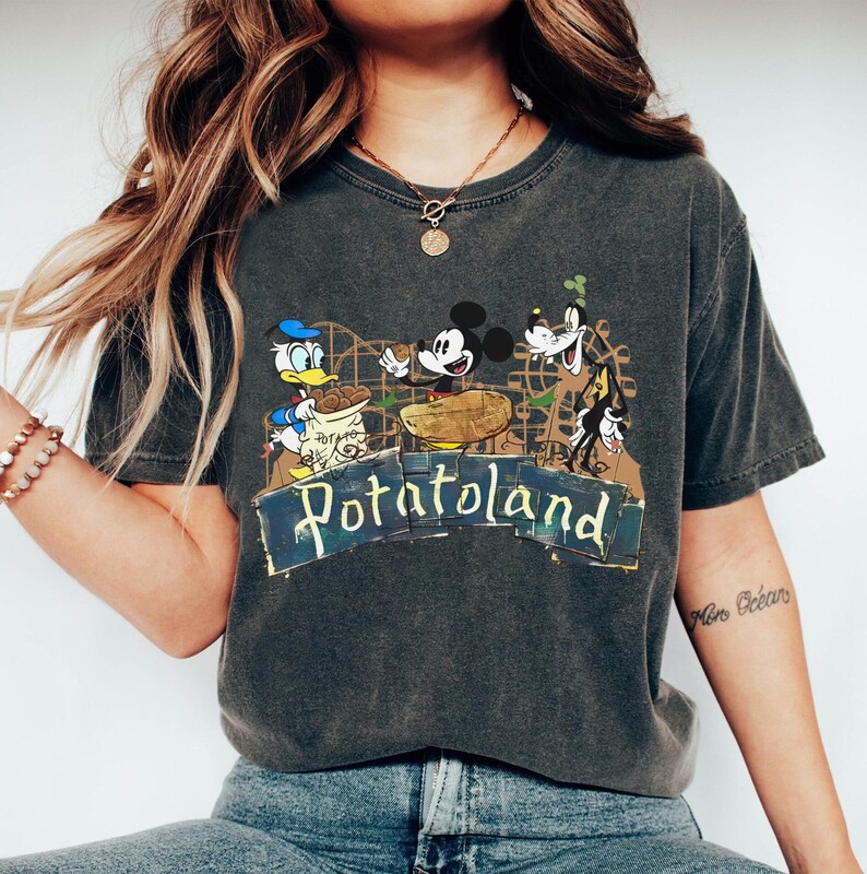 Disney Mickey Goofy Donald Welcome to Potatoland Shirt, Vintage Mickey ...