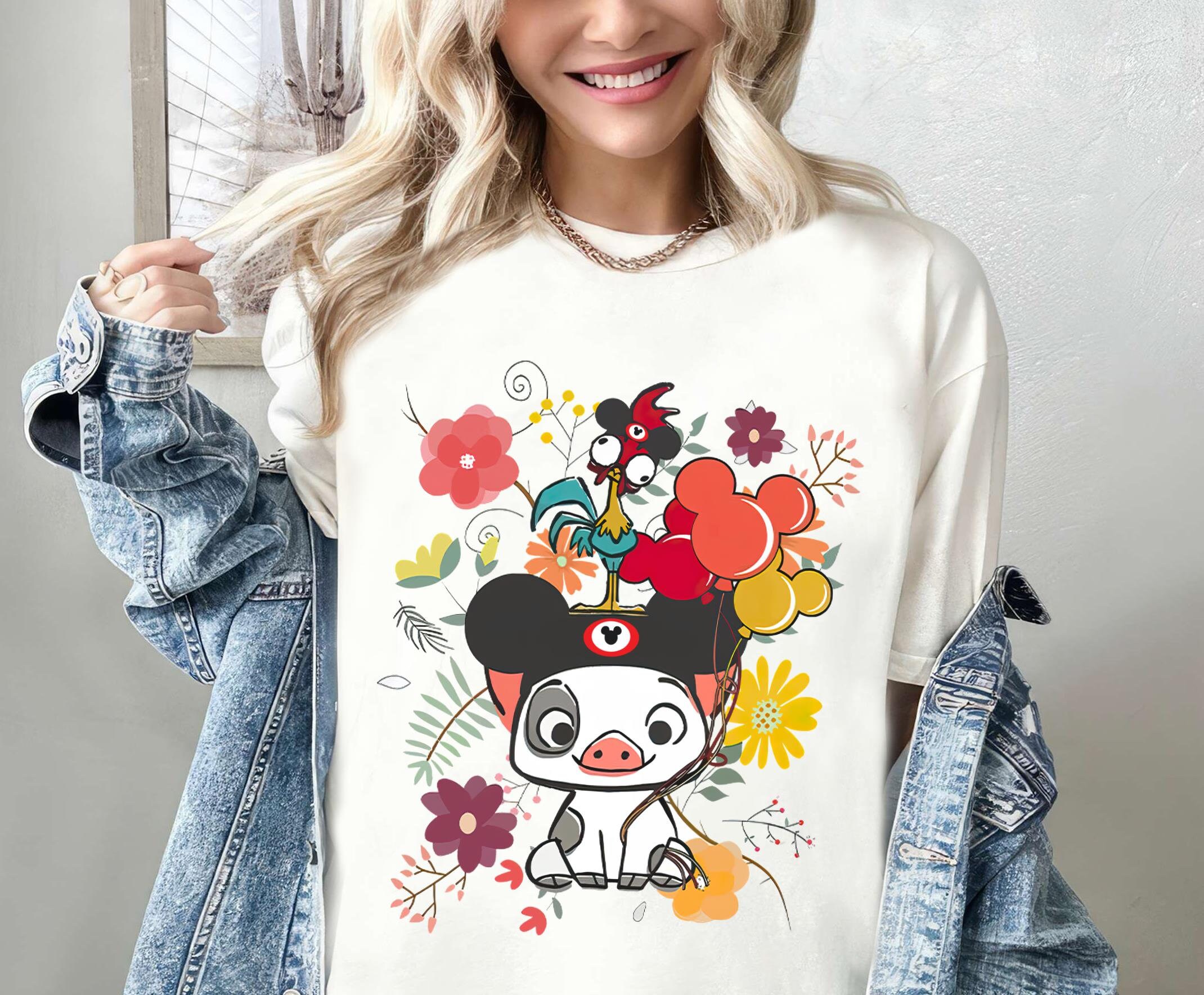 Vintage Disney Moana Shirt, Moana Princess Hei Hei and Pua Floral T ...