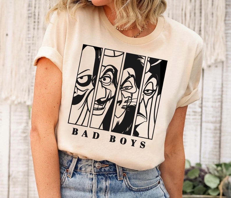 Disney Villains Bad Boys Shirt, Villain Disney World T-shirt, Evil ...