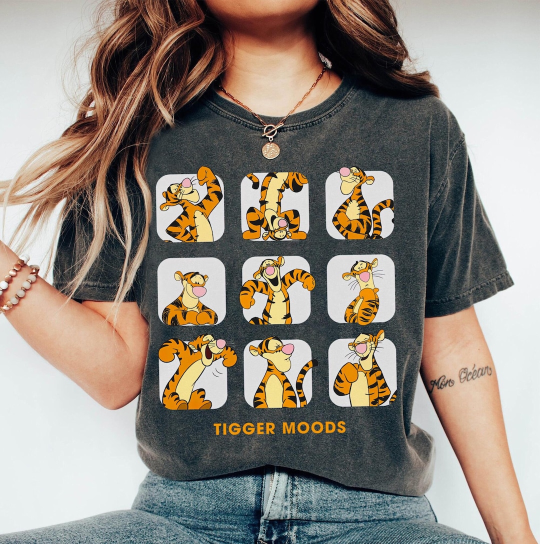 Disney Tigger Moods Shirt, Cute Tigger Emotions Winnie the Pooh T-shirt ...