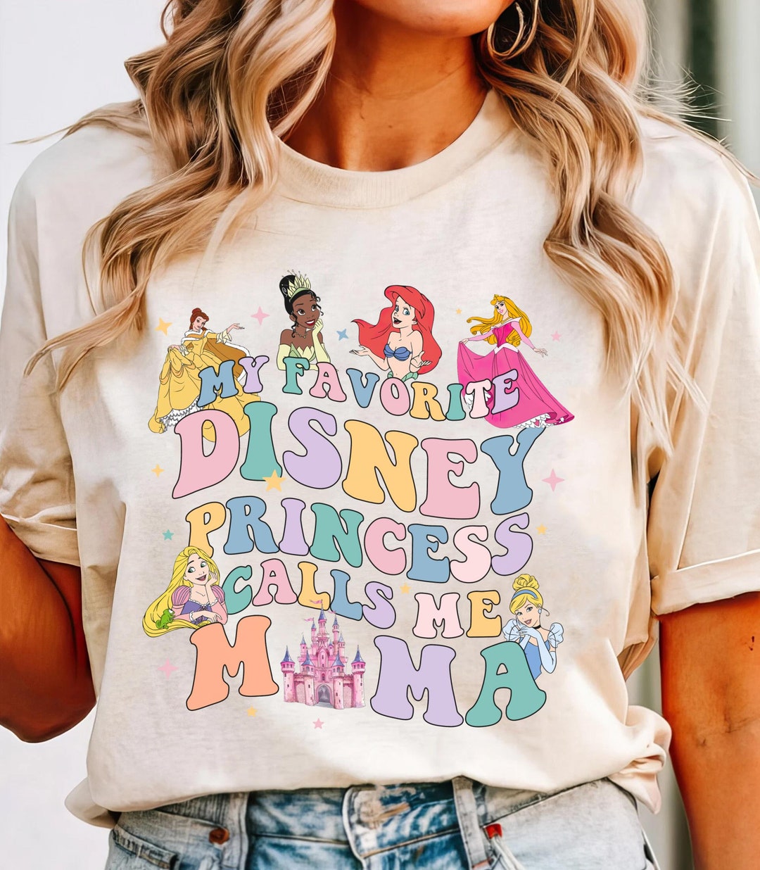 My Favorite Disney Princess Calls Me Mama Shirt, Disney Princesses T ...