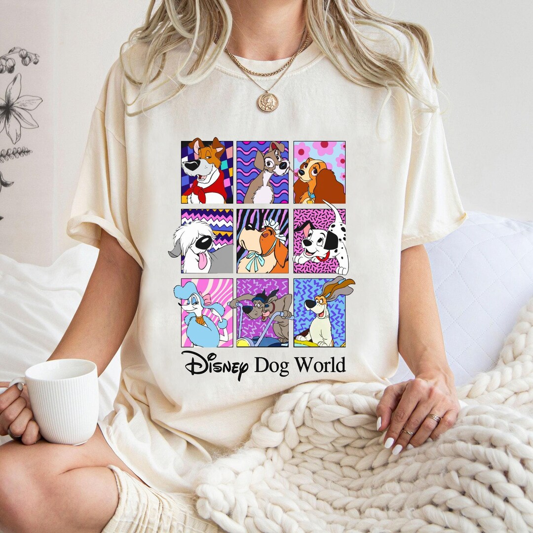 Vintage Disney Dog World Shirt, Dog Breeds Funny Disneyland T-shirt ...