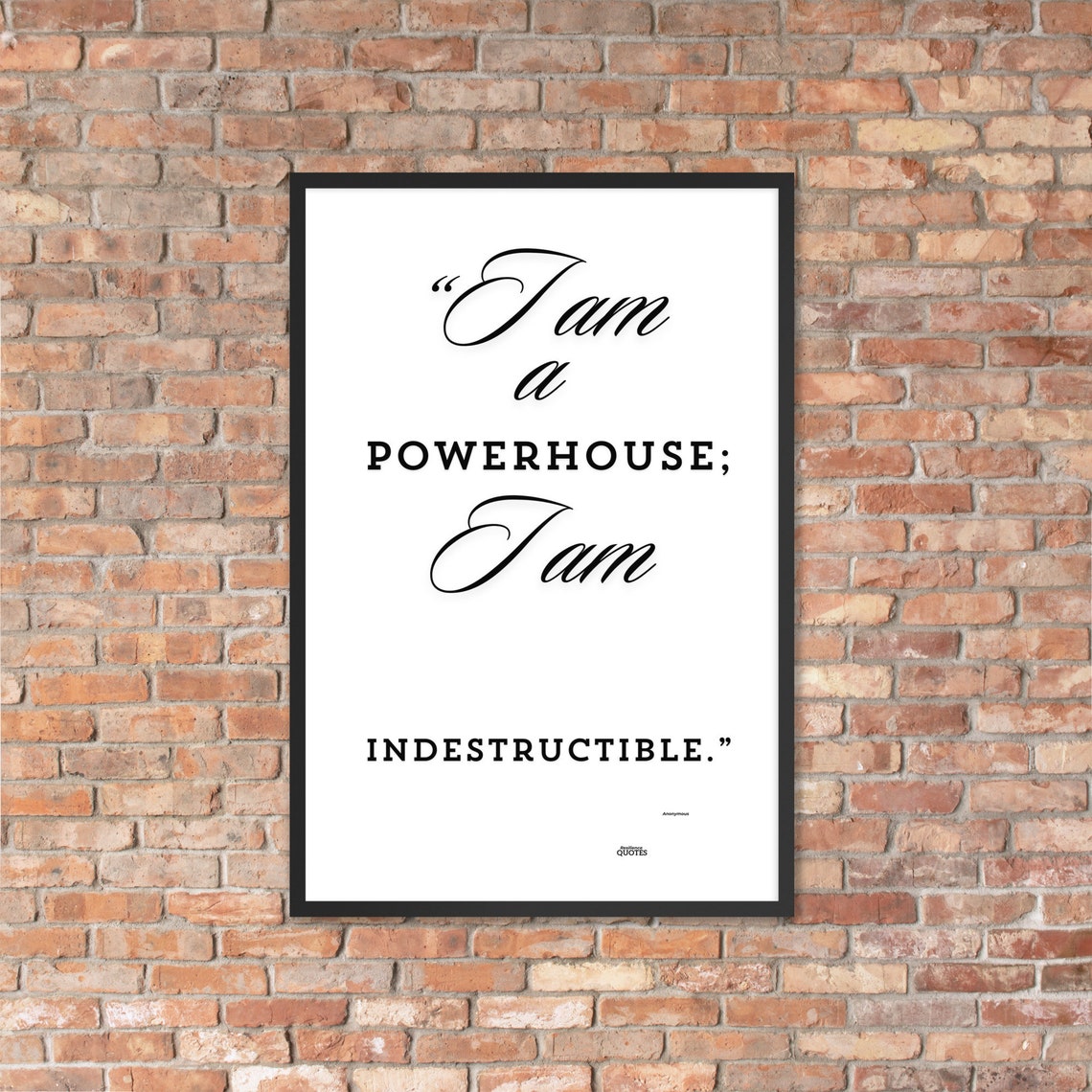 Powerhouse Quote Wall Art I Am Indestructible Inspirational Print for ...