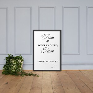 Powerhouse Quote Wall Art I Am Indestructible Inspirational Print for ...