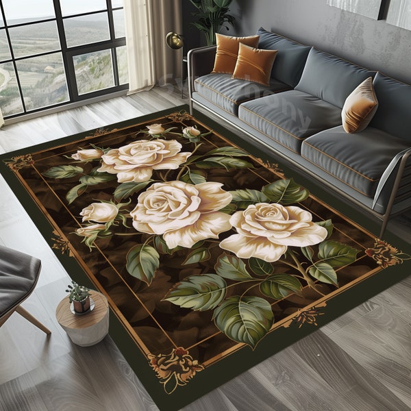Rug With Roses - Etsy