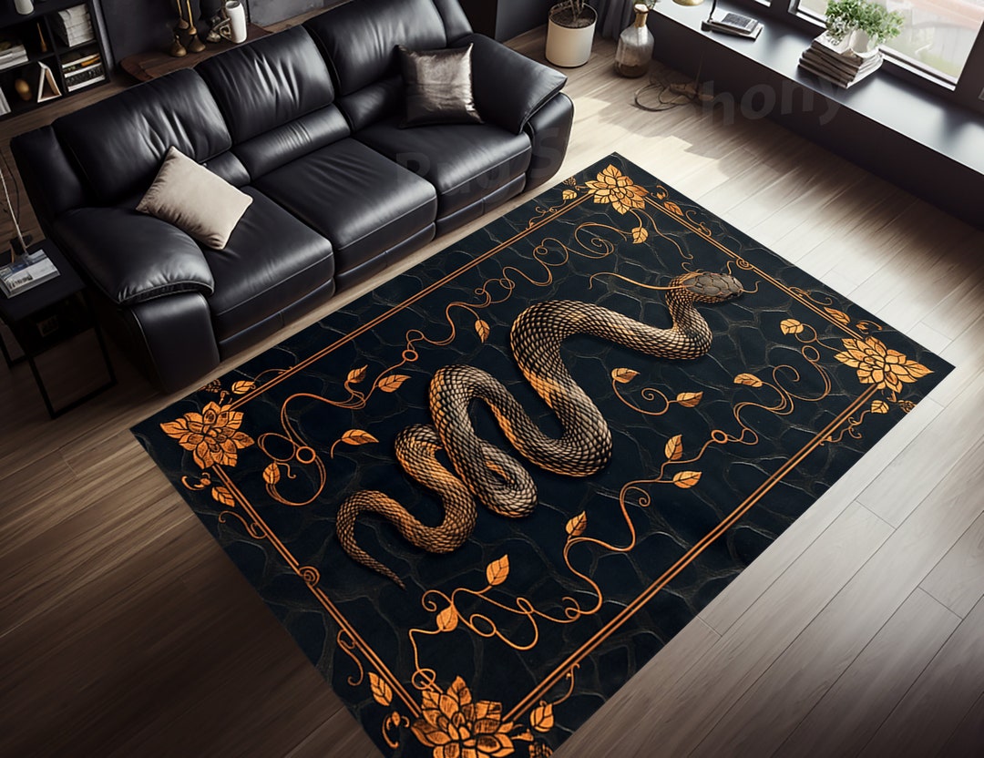 Kundalini Snake Rug, Snake Rug, Serpent Rug, Serpent Area Rug, Snake ...