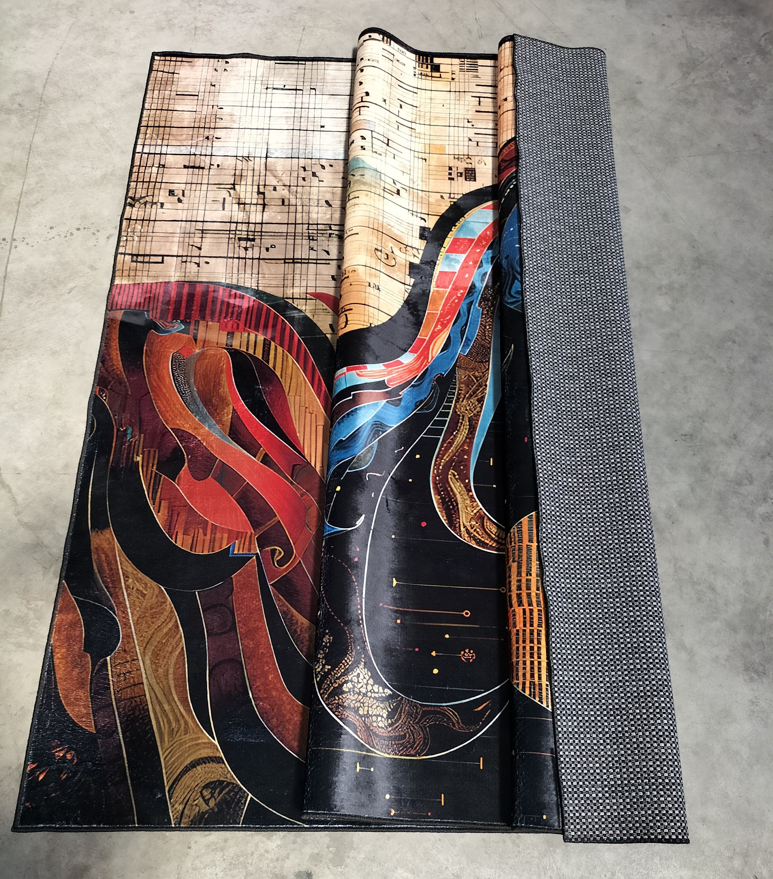 Abstract Music Rug, Music Art Rug, Music Store Rug, Music Notes Rug ...