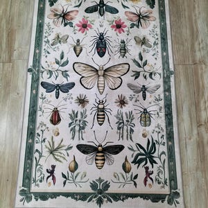 Insect Print Rug: Green & Yellow Beetle Pattern Area Rug - Etsy