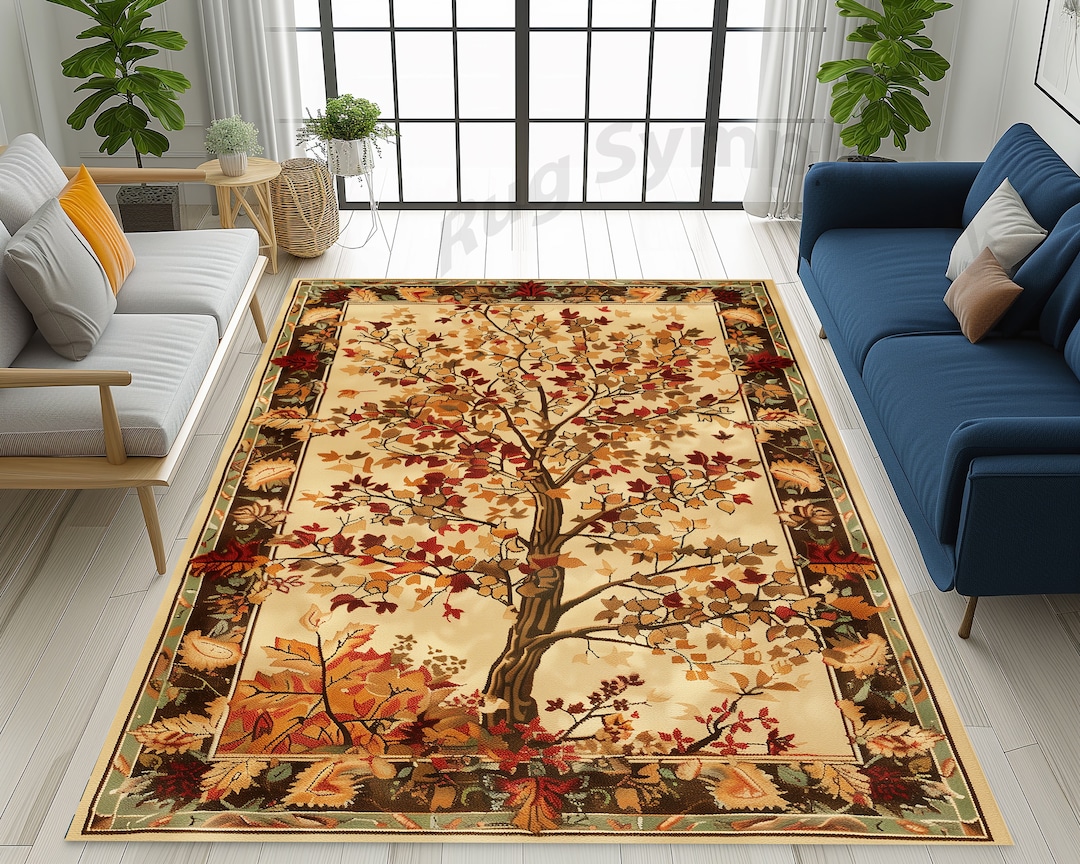 Fall Colors Tree Rug, Maple Tree Rug, Tree of Life Rug, Tree Rug, Fall ...