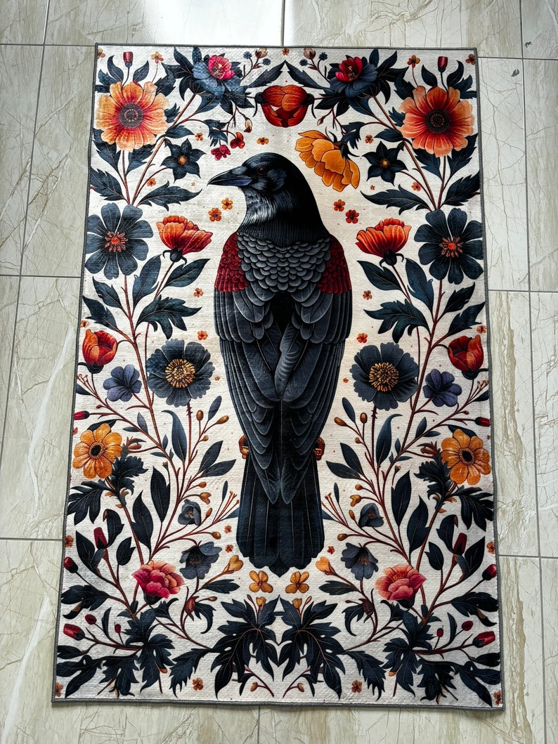Hummingbird in Flowers Area Rug, Rustic Hummingbird Area Rug ...