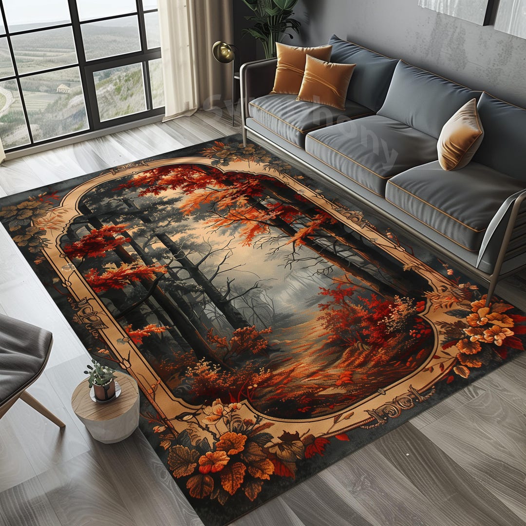 Fall Forest Area Rug: Magical Look, Oriental Style - Etsy