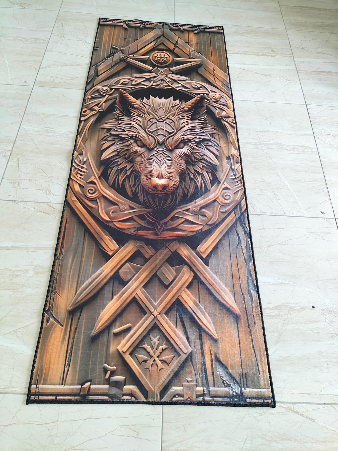 3D Viking Wolf Runner Rug: Norse Decor - Etsy