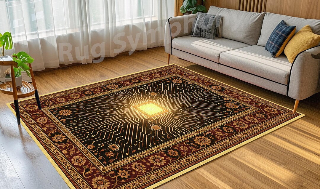 Golden CPU Rug: Engineer, Programmer, Science Microfiber Polyester Rug ...