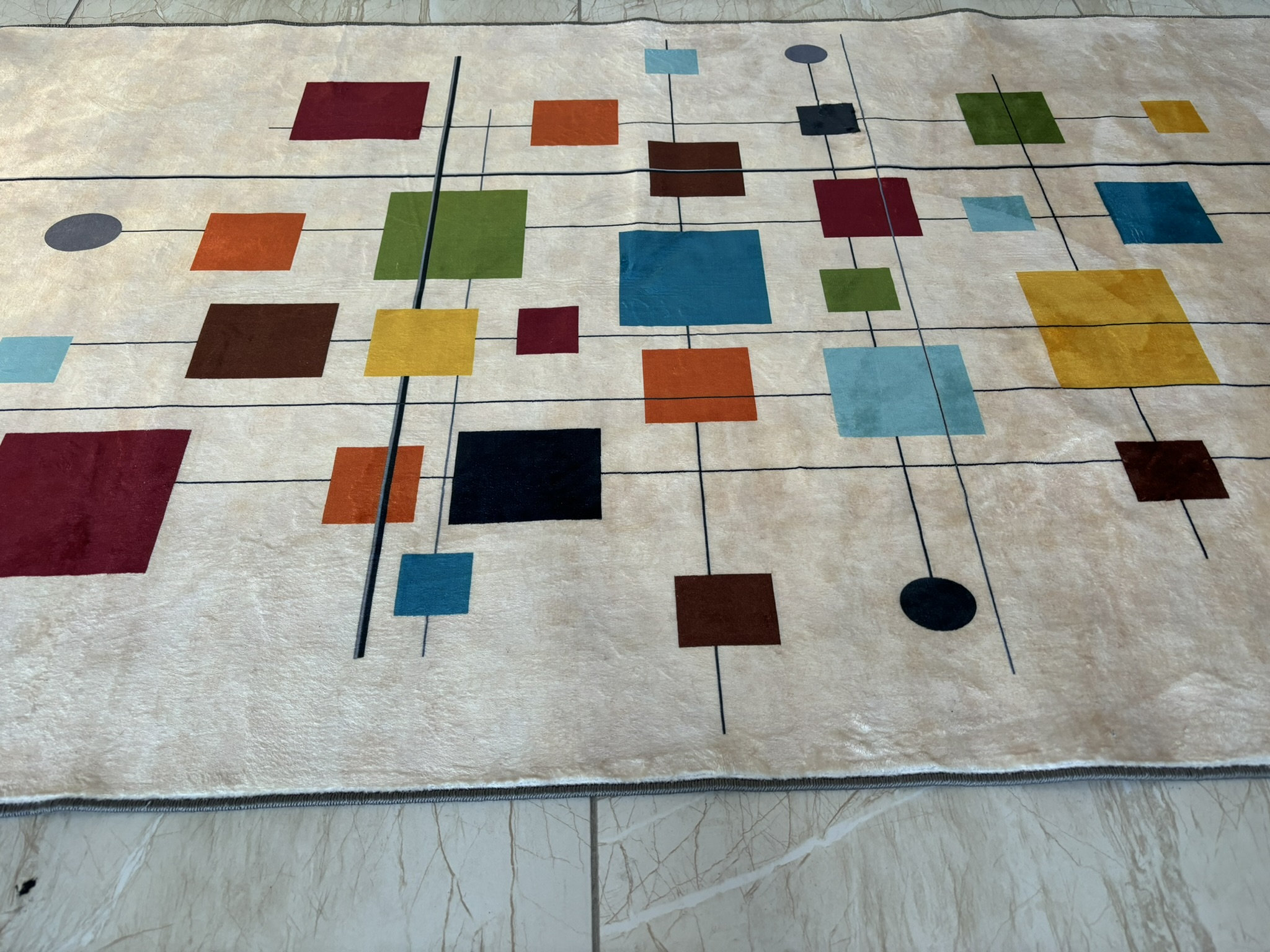 Mid Century Modern Rug, Mid Century Theme Rug, Mid Century Modern Area ...