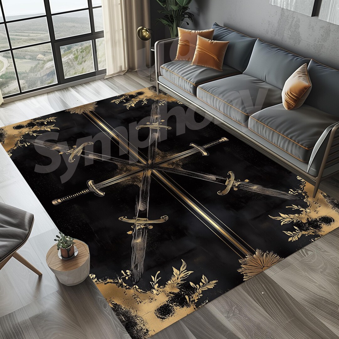 Gothic Sword Rug, Victorian Sword Art Rug, Tarot Art Rug, Sword Tarot ...