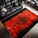 Modern Art Rug, Red Modern Living Room Rug, Contemporary Art Rug, Red ...