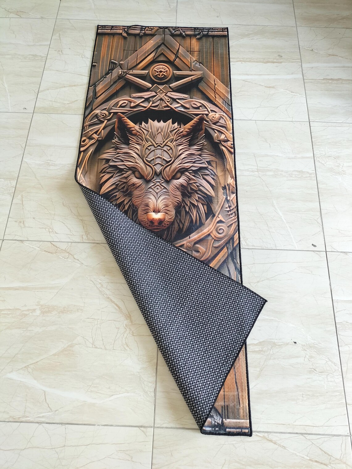 3D Viking Wolf Runner Rug: Norse Decor - Etsy