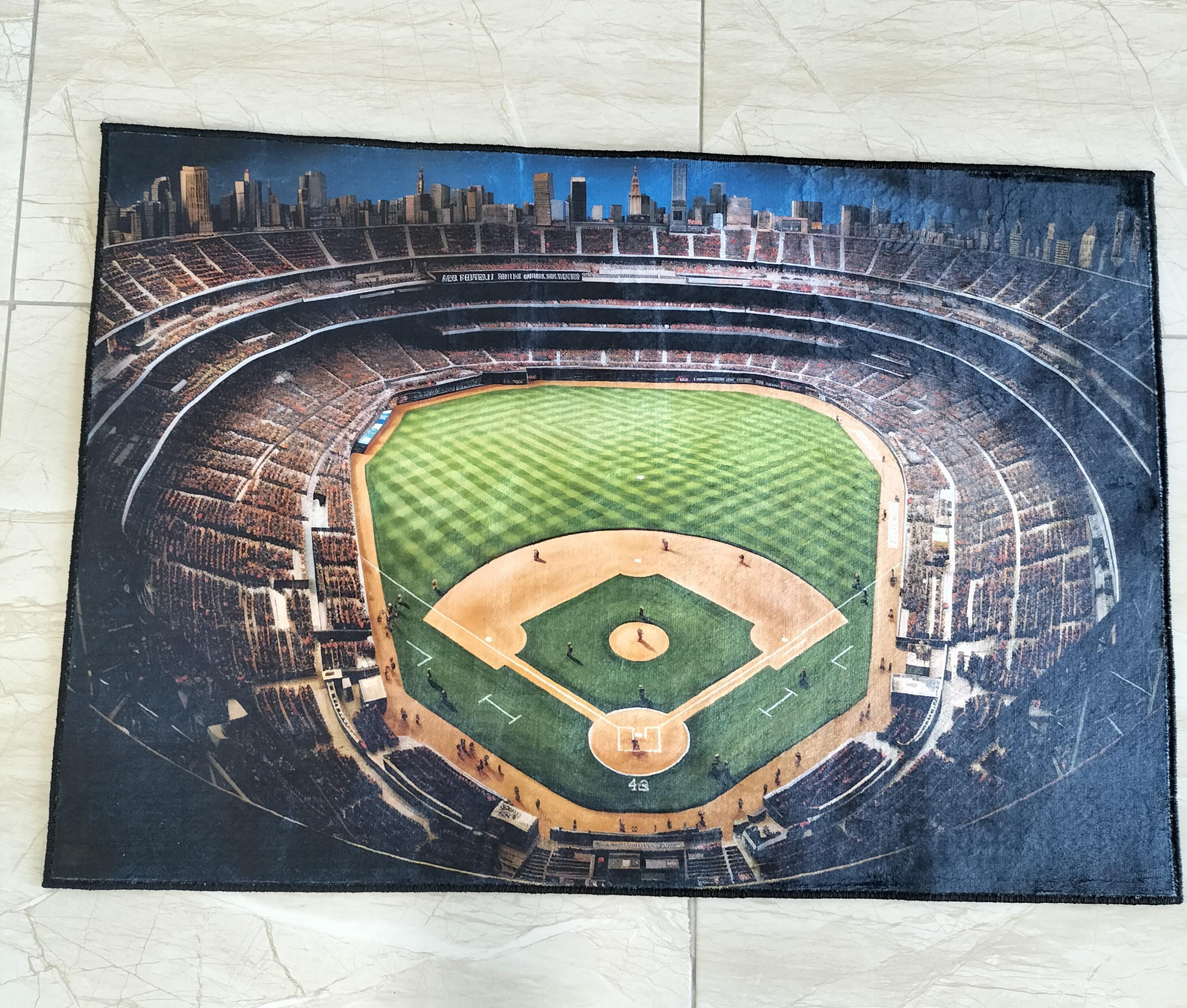 Ballpark Area Rug, Baseball Park Rug, Baseball Stadium Rug, Baseball ...