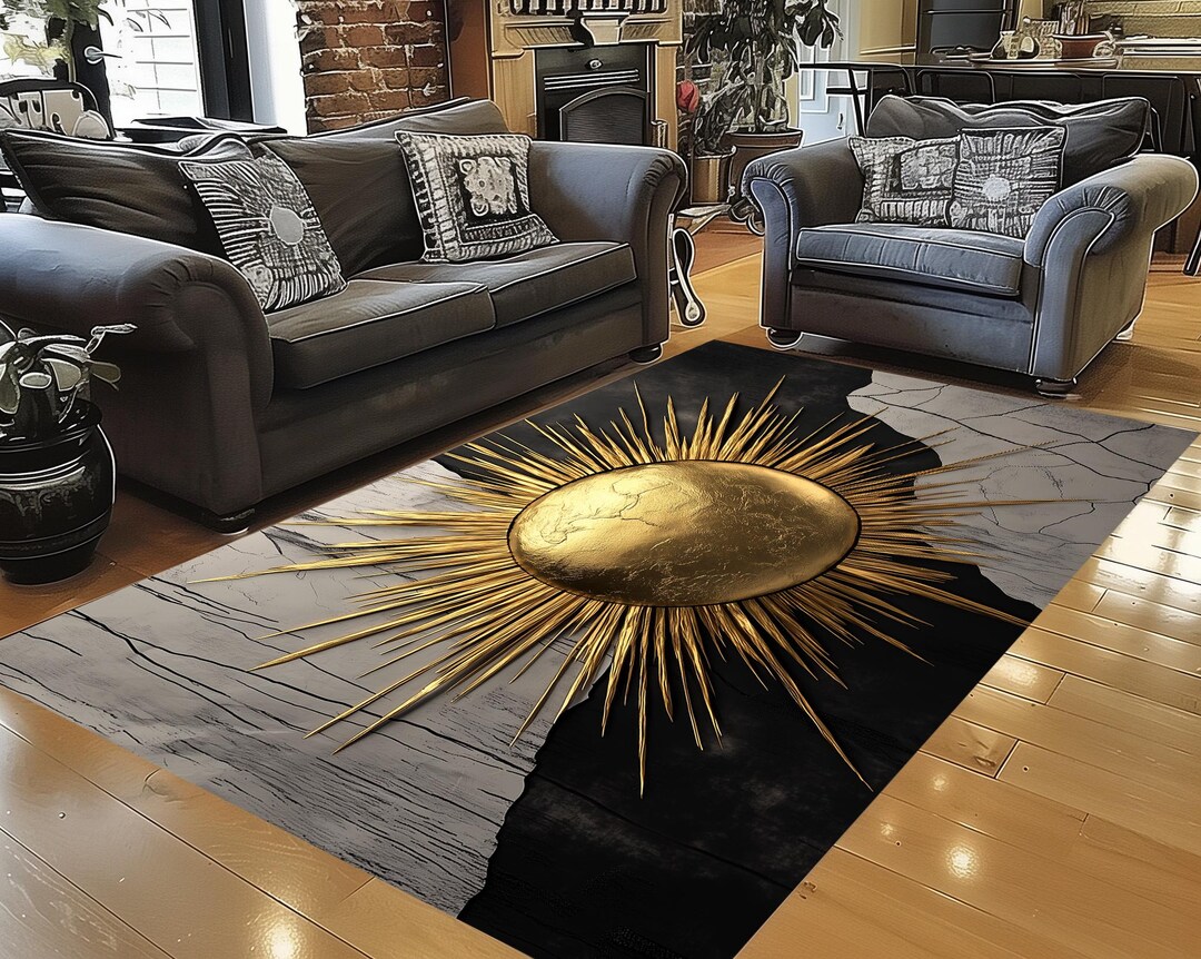 Golden Sun Area Rug, Celestial Design, Astrology Rug - Etsy