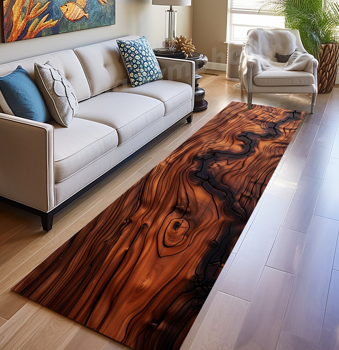 Wood Texture Runner, Wood Pattern Runner, Wood Texture Rug, Cabin ...