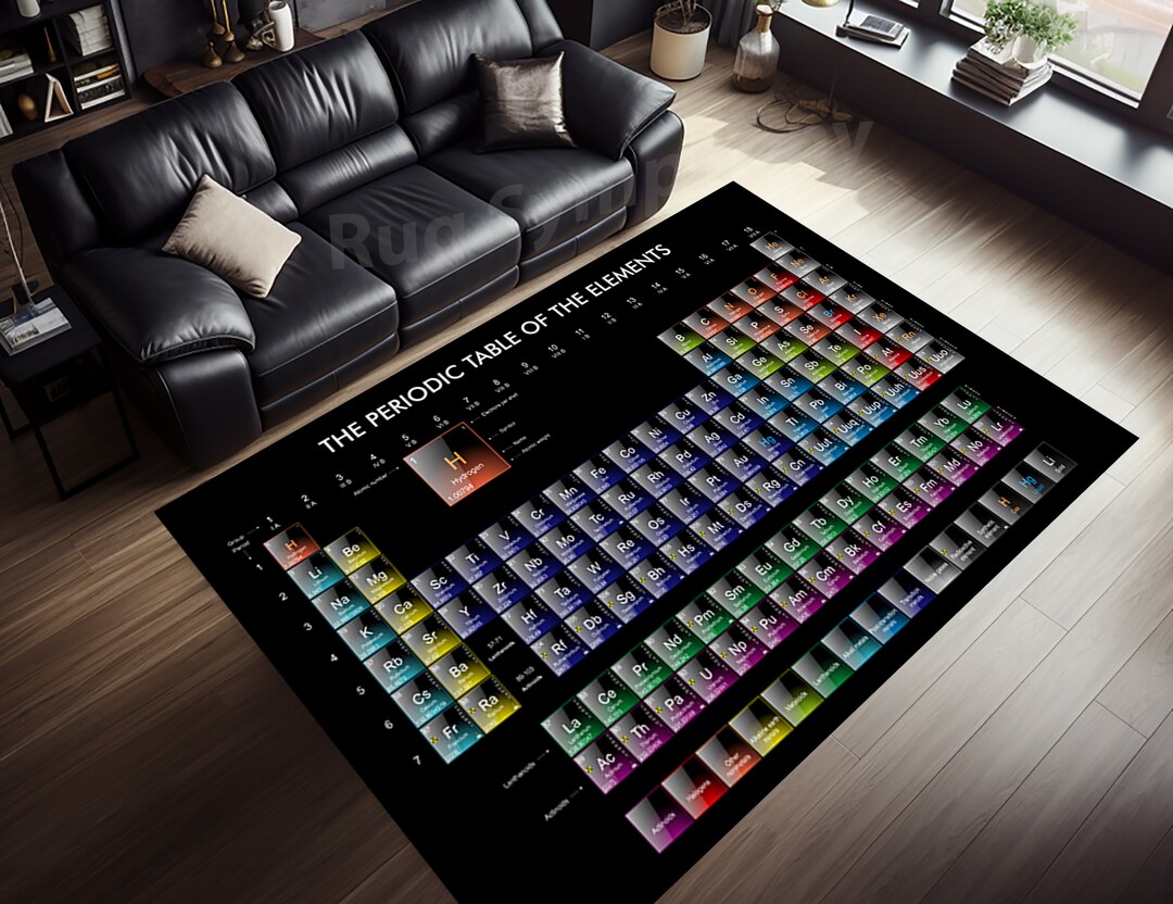 Periodic Table of the Elements Area Rug, Periodic Table Rug, Periodic ...