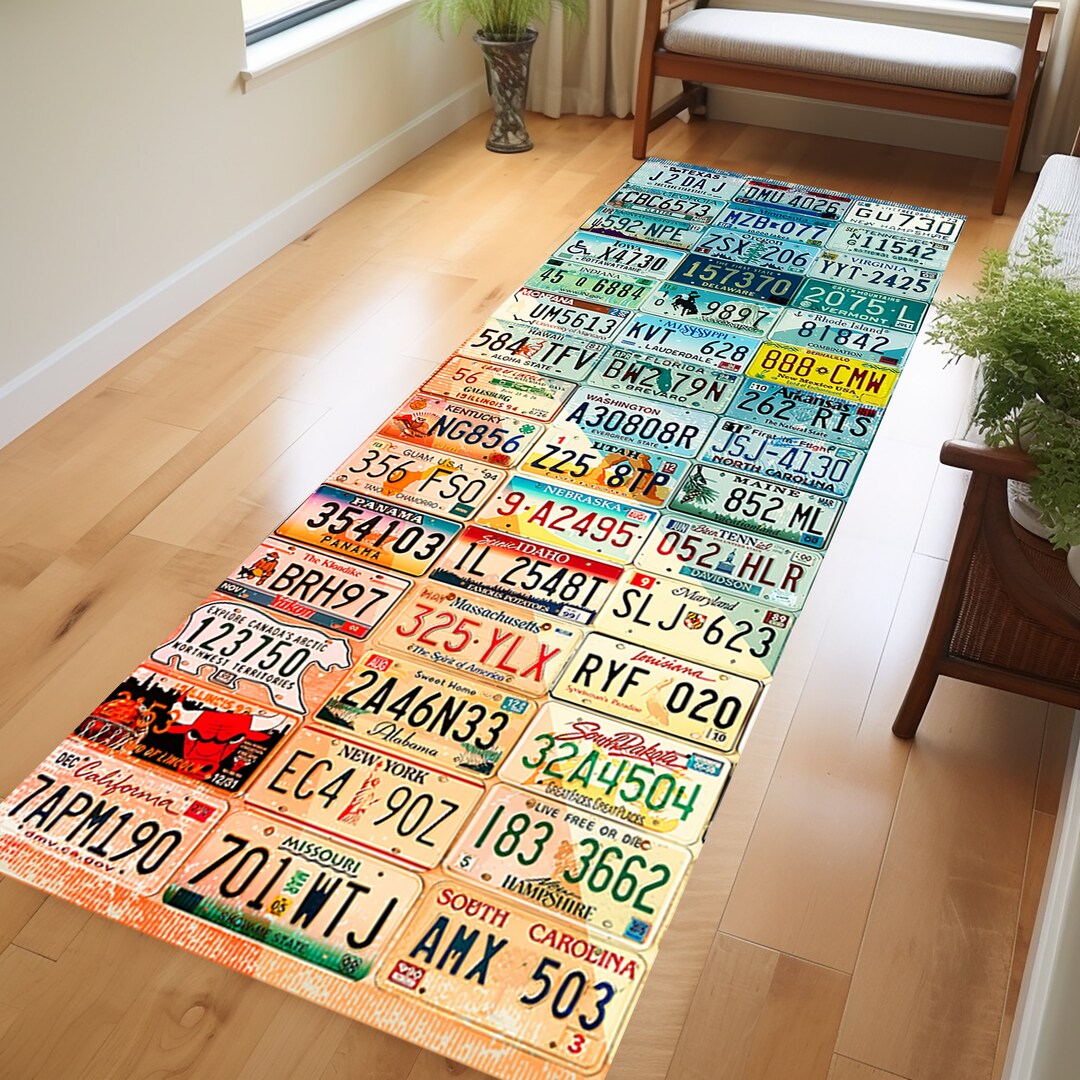 License Plates Runner, License Plates Floor Rug, License Plates Area ...