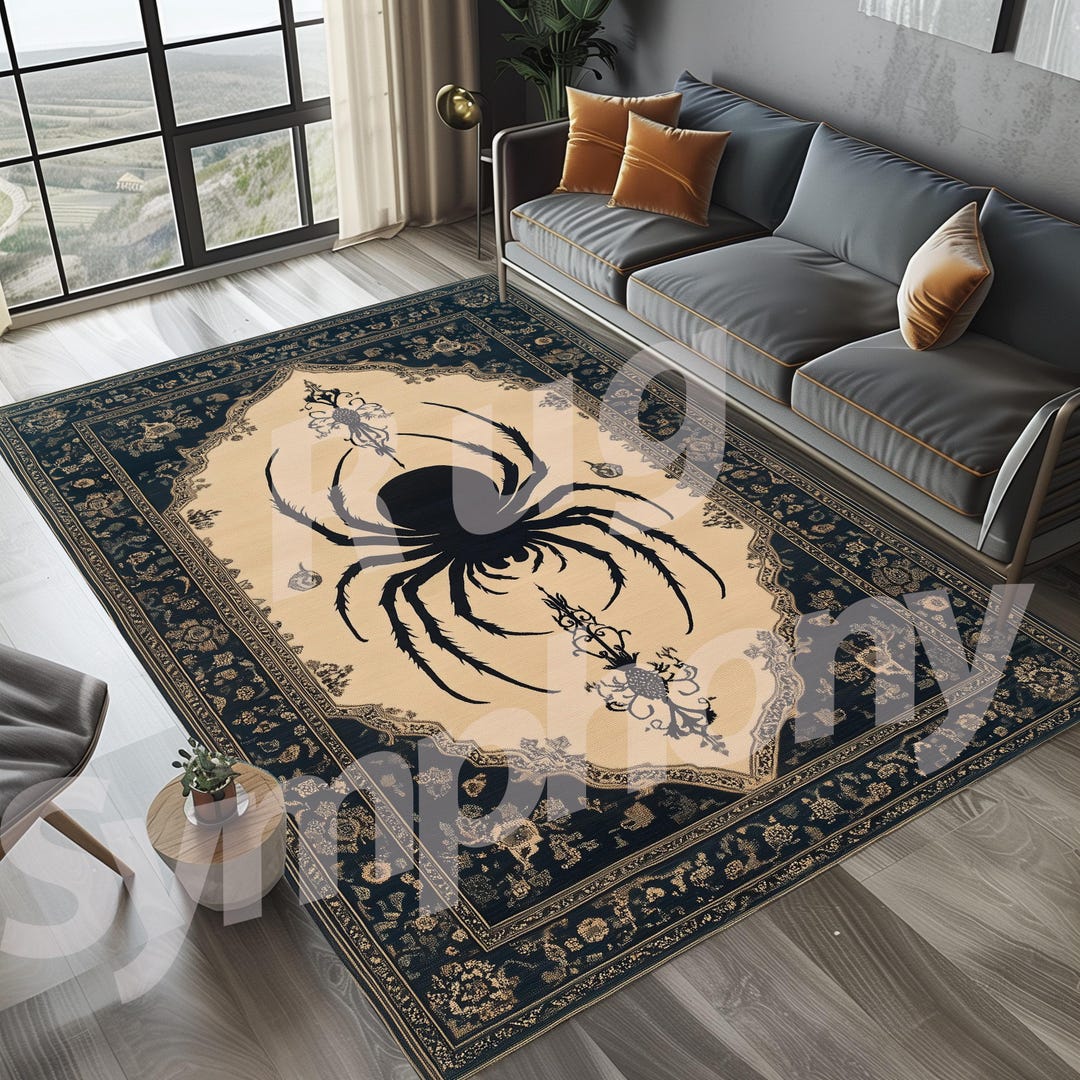 Spider Rug, Spider Area Rug, Horror Rug, Halloween Decor Rug, Halloween ...