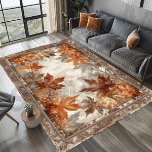 Rustic Fall Leaves Area Rug, Autumn Decor - Etsy