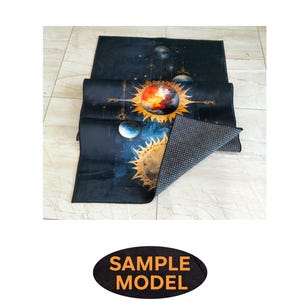 Celestial Pattern Moon and Flowers Runner, Celestial Rug, Celestial ...