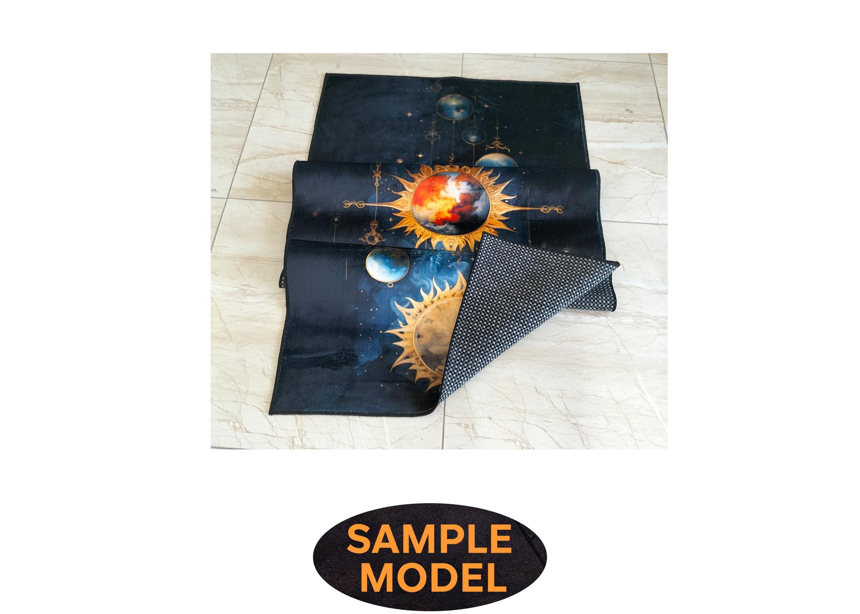 Celestial Pattern Moon and Flowers Runner, Celestial Rug, Celestial ...