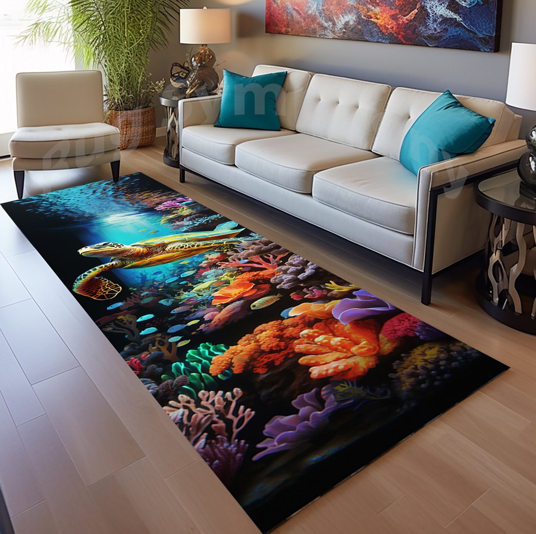 Aquarium Look Runner, Sea Turtle Runner, Undersea Ocean Runner, Ocean ...