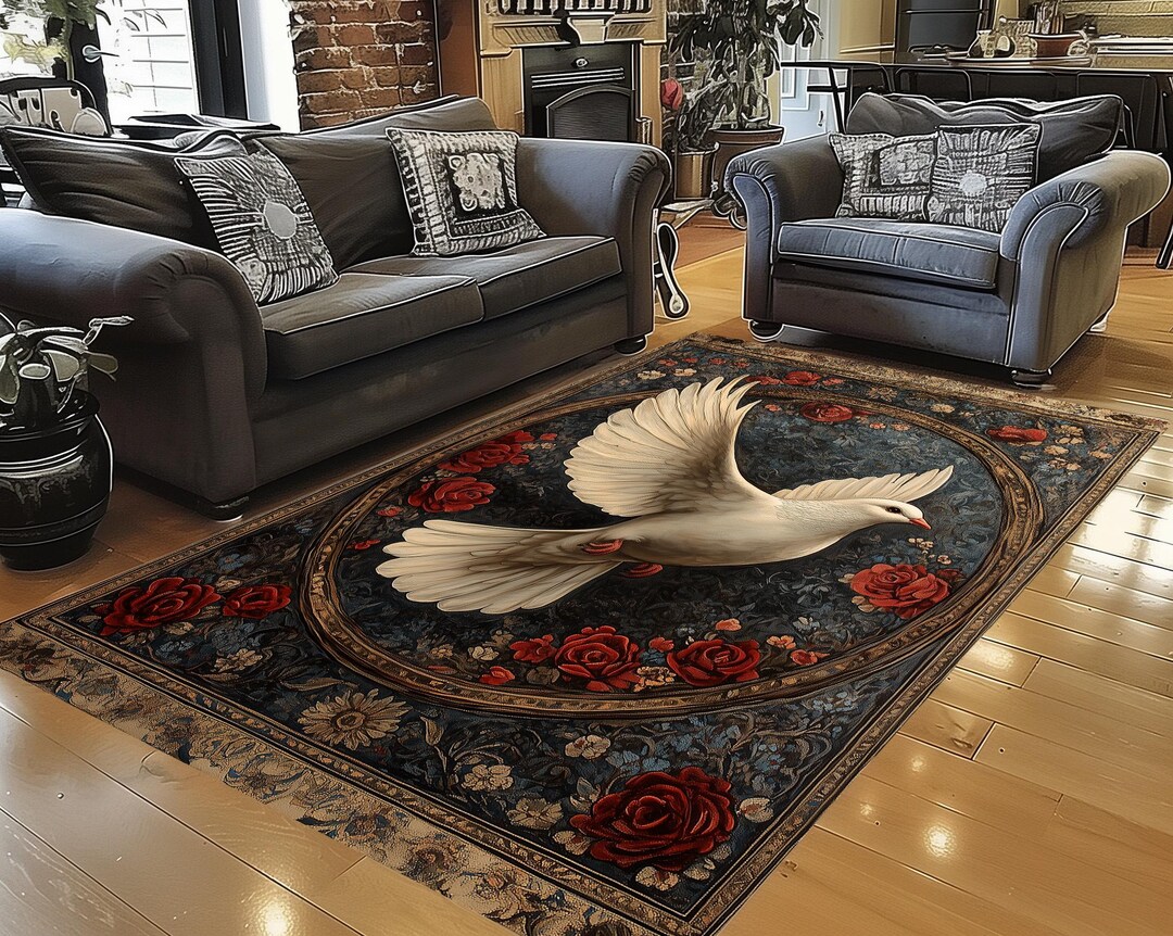 Traditional Pigeon Rug, Dove Area Rug, Pigeon Rug, Traditional Dove Rug ...